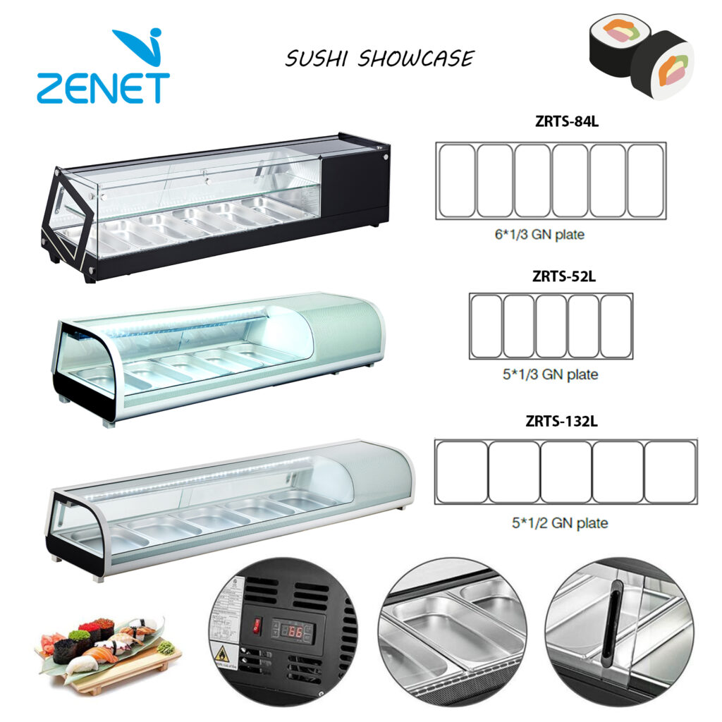 ZENET Curve Top Sushi Display - Zenet Electronics